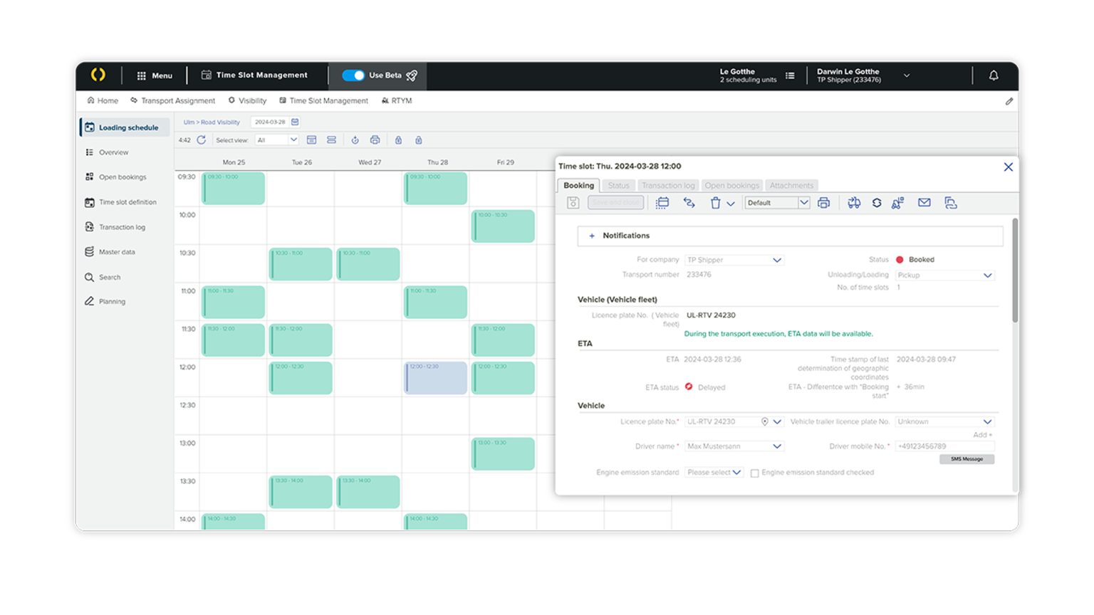 Time Slot Management | Transporeon